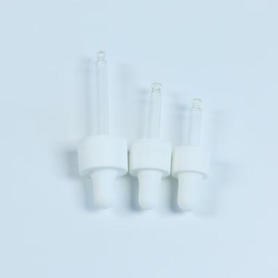 China Silicone Essential Oil Dropper Cap with Glass Tube 18mm 20mm for Skincare Application for sale