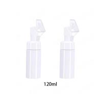 China 120ml PET Foam Pump Bottle with Clip Cap Brush Custom Color Facial Cleanser for sale