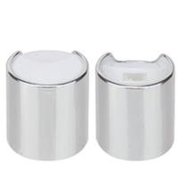 China 24/410 PP Round Press Metal Cap Gold Silver Plastic Disc Top Lid 24mm Screw Cap for Personal Care Bottles for sale