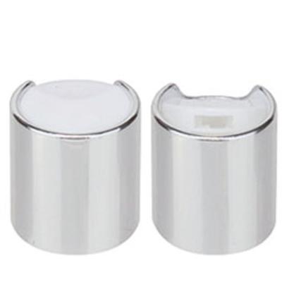 China 24/410 PP Round Press Metal Cap Gold Silver Plastic Disc Top Lid 24mm Screw Cap for Personal Care Bottles for sale