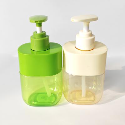 China 300ml Square Lotion Bottle Custom Color Shoulder Sleeve Transparent PETG Luxury Skincare Packaging for sale