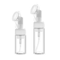 China 100ml 200ml Silicone Brush Foam Pump Bottle Reusable Plastic Dispenser for Facial Cleanser Soap for sale