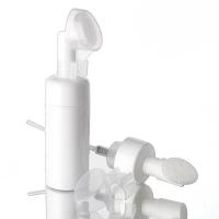 China 100ml 200ml Silicone Brush Foam Pump Bottle Reusable Plastic Dispenser for Facial Cleanser Soap for sale