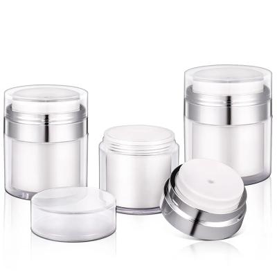 China 15ml 30ml 50ml 100ml Airless Press Cream Bottle Jar PP Plastic Customizable Skincare Packaging for sale