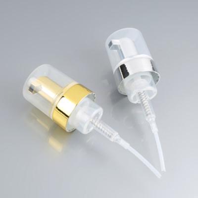 China 40mm 42mm Full Electroplated Foam Pump Dispenser 3.0cc 5.0cc Output Gold Chrome for sale