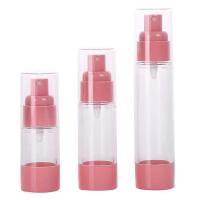 China Pink Clear Airless Vacuum Spray Bottle 15ml 30ml 50ml Refillable Fine Mist Atomizer Portable Travel Cosmetic Container for sale