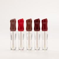 China Refillable Hourglass Lip Gloss Bottles 5ml Clear Lip Glaze Tubes with Applicator Wand Custom Caps for sale