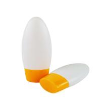 China Oval Egg Shaped Empty Sunscreen Roll On Bottle 50ml White Matte Plastic Refillable Deodorant Container for sale