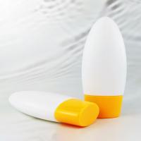 China Oval Egg Shaped Empty Sunscreen Roll On Bottle 50ml White Matte Plastic Refillable Deodorant Container for sale