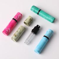 China 5ml Marble Pattern Plastic Bottom Fill Perfume Atomizer Portable Pocket Refillable Travel Fragrance Mist Spray for sale