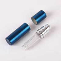 China Luxury Pink Aluminum Portable Perfume Spray Bottle with Metallic Ring for sale