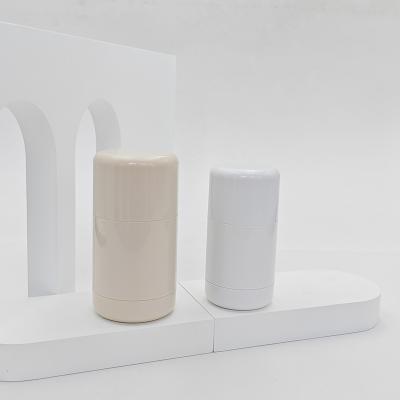China Deodorant Balm Container Empty Round Solid Balm Stick Bottle 30g 50g Reusable Outer Shell Replaceable Inner Refill for sale