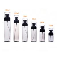 China 15ml 30ml 50ml 80ml 100ml 120ml PET Fine Mist Spray Bottle Cream Pump Unique Transparent Plastic Spray Pump Bottle for sale