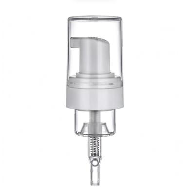 China 30mm Plastic Foam Pump With Clear Transparent Cap 30 Tooth Screw Foaming Dispenser Pump for Facial Cleanser Hand Soap for sale