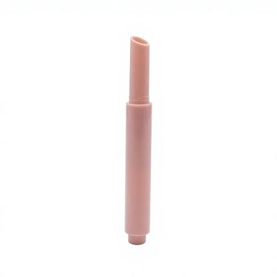 China Oblique Tip Push Lipstick Tube 2.4g Glossy Plastic Empty Angled Lip Balm Container Cosmetic Lip Packaging for sale