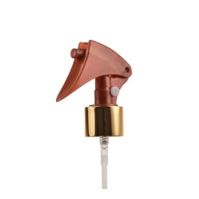 China 24/410 28/410 Electroplated Aluminum Collar Trigger Sprayer Plastic Trigger Spray Nozzle for Packaging for sale