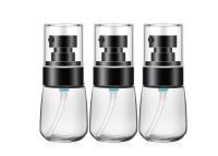 China 30ml Transparent PETG Cosmetic Bottle with Black Foam Pump for Creams and Lotions for sale