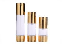 China Gold Airless Cosmetic Dispenser Bottles 15ml 30ml 50ml - Waste-Reducing Pump for Cream Foundation & Skincare for sale