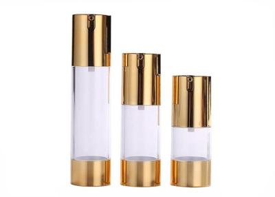 China Gold Airless Cosmetic Dispenser Bottles 15ml 30ml 50ml - Waste-Reducing Pump for Cream Foundation & Skincare for sale