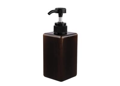China 450ml Brown PETG Cosmetic Bottle with Lotion Pump - Reusable Large Capacity SCPB-07 Model for sale