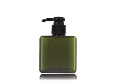 China 450ml Square Green PETG Cosmetic Bottle with Plastic Lotion Pump - Heat Resistant SCPB-10 Model for sale