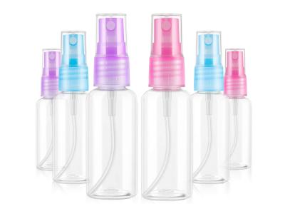 China 30 ml Transparent Plastic Spray Bottles with Fine Mist Sprayer - SCSB-04 Model in Pink, Blue, Purple Colors for sale