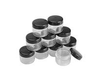 China 15g Chemical Resistant Cream Jar with Black Lid - Transparent Cosmetic Container SCCJ-07 for Multi-Industry Use for sale