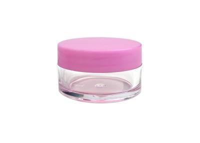 China Transparent 20g Cosmetic Cream Jar SCCJ-12 with Pink Lid - Chemical Resistant & Leakage Proof Packaging for sale
