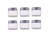 China Plastic PET Empty Cosmetic Containers Jars With Silver Aluminum Lid for sale