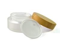 China 50ml Frosted Glass Cream Jar with Bamboo Lid - SCCJ-26 Model for Cosmetics Storage for sale