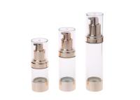 China Gold Airless Cosmetic Pump Bottles 15ml 30ml 50ml Refillable Travel Skin Care Containers for sale