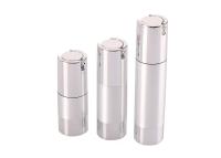 China Aluminum Airless Pump Bottle 15ml 30ml 50ml Cosmetic Packaging Refillable Matt Silver for sale