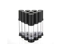 China Black Airless Cosmetic Bottle 10ml Refillable Plastic Pump Travel Size for sale