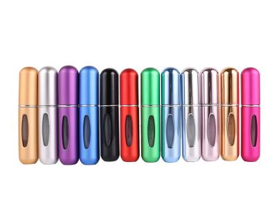 China 5ml Aluminum Travel Perfume Spray Bottle with Glass Interior - Leak-Proof Fine Mist Atomizer in Multiple Colors for sale