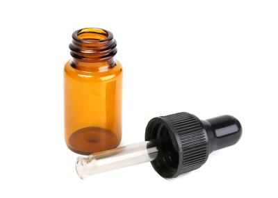 China 3ml Brown Essential Oil Dropper Bottles with Black Plastic Heads - 5000pcs MOQ Travel Containers for sale
