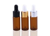 China Custom Amber Glass Essential Oil Bottles with Aluminum Droppers - 5000pcs MOQ in Black/Silver/Gold for sale
