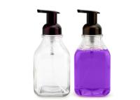 China Transparent Glass Foam Pump Bottle SPCB-13 - 10,000pcs MOQ Clear Bottle with Chocolate Pump for sale