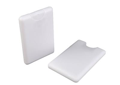 China 20ml Clear White PP Plastic Credit Card Spray Bottle for Cosmetics Perfume Samples for sale