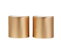 China Matt Gold Aluminum Disc Top Cap 24/410 - White Plastic Cosmetic Bottle Cap with Custom Color Options for sale