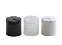 China 20mm Transparent Flip Top Dispensing Caps - PP Plastic Chemical Resistant Bottle Caps for Cosmetics for sale