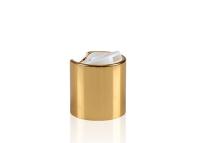 China 24mm Aluminum Cosmetic Bottle Caps - Gold Flip Top Design with High Strength Plastic Construction for sale