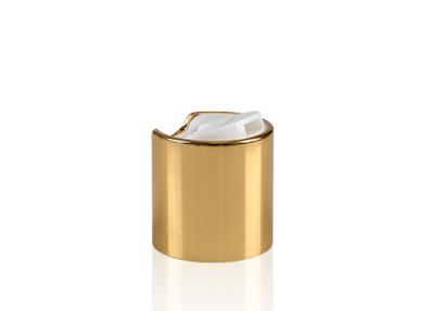 China 24mm Aluminum Cosmetic Bottle Caps - Gold Flip Top Design with High Strength Plastic Construction for sale