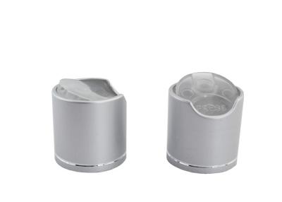 China 24mm Plastic PP Lotion Bottle Caps with Aluminum Surface for Skincare Products - Gold/Silver Finish for sale