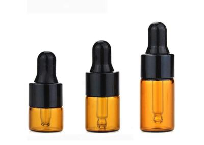 China Amber Glass Essential Oil Bottles 2ml 3ml with Aluminum Dropper - UV Protection Packaging for sale