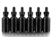 China 30ml Black Glass UV Safe Essential Oil Dropper Bottles with Plastic Pump for Aromatherapy Storage for sale
