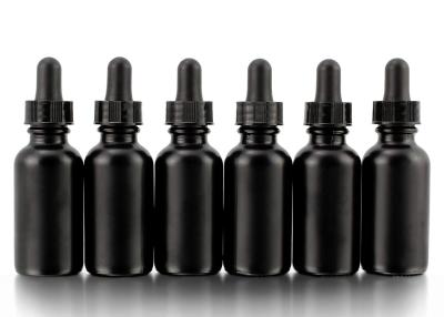 China 30ml Black Glass UV Safe Essential Oil Dropper Bottles with Plastic Pump for Aromatherapy Storage for sale