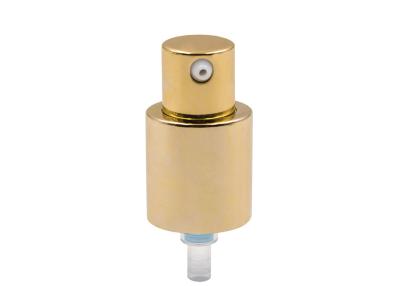 China Gold Aluminum Cosmetic Pump Dispenser 18mm 20mm 24mm Non-Spill Design for Creams and Liquids for sale