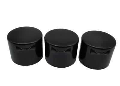China Black Flip Top Dispensing Caps 20mm 24mm PP Cosmetic Bottle Lids for sale