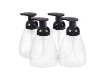 China 250ml Transparent Plastic Cosmetic Bottles with Black Foam Pump - BPA-Free PET Container for Soap & Lotion Dispensing for sale