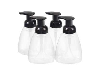 China 250ml Transparent Plastic Cosmetic Bottles with Black Foam Pump - BPA-Free PET Container for Soap & Lotion Dispensing for sale